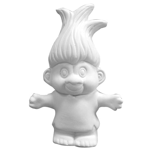 Bisque Tucker Troll 11.5cm tall by 7.5cm wide. - Art Central Pottery